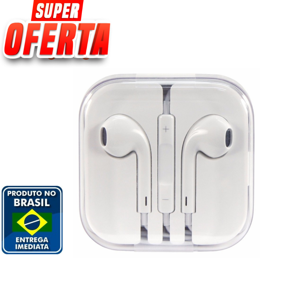 Fone de Ouvido P2 com Microfone Branco para Iphone e Android - Ear Buds ...