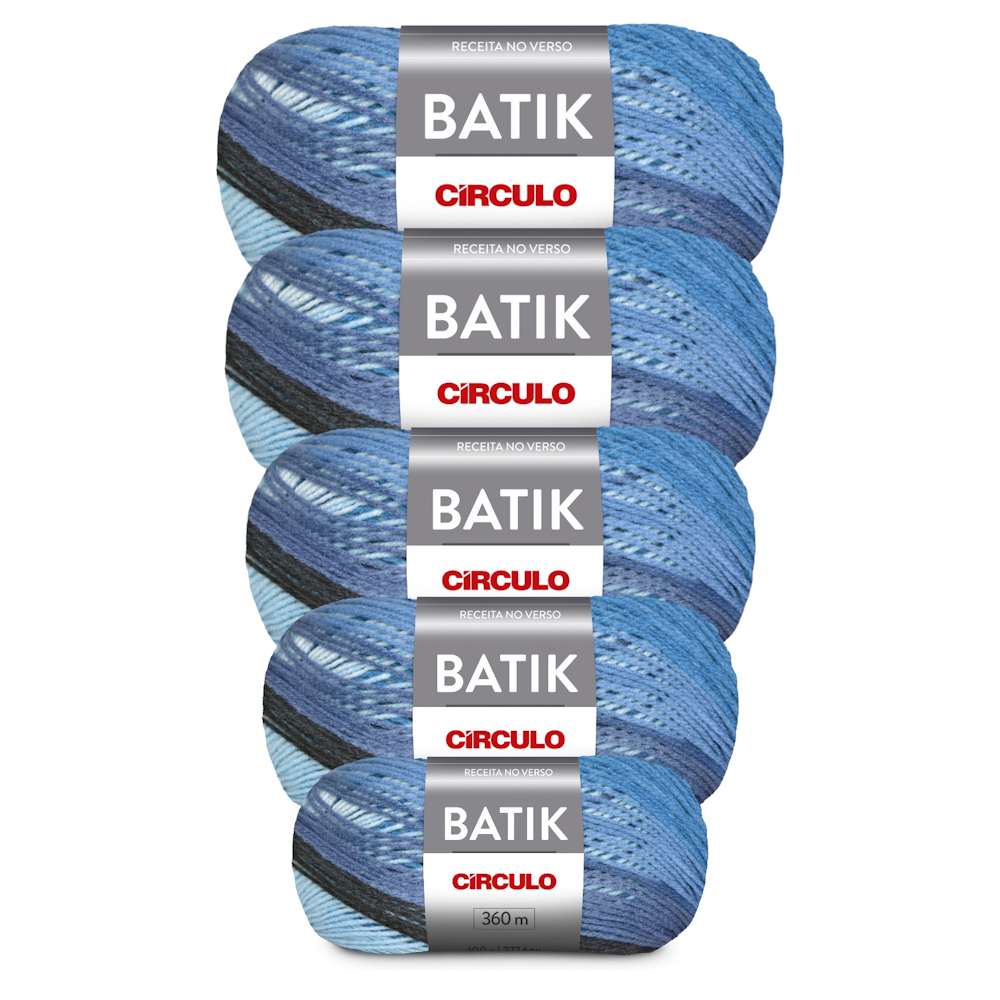 Kit 5 Novelos Fio Lã Batik 100g Círculo - Cor 9172 Amuleto - Tricô ...