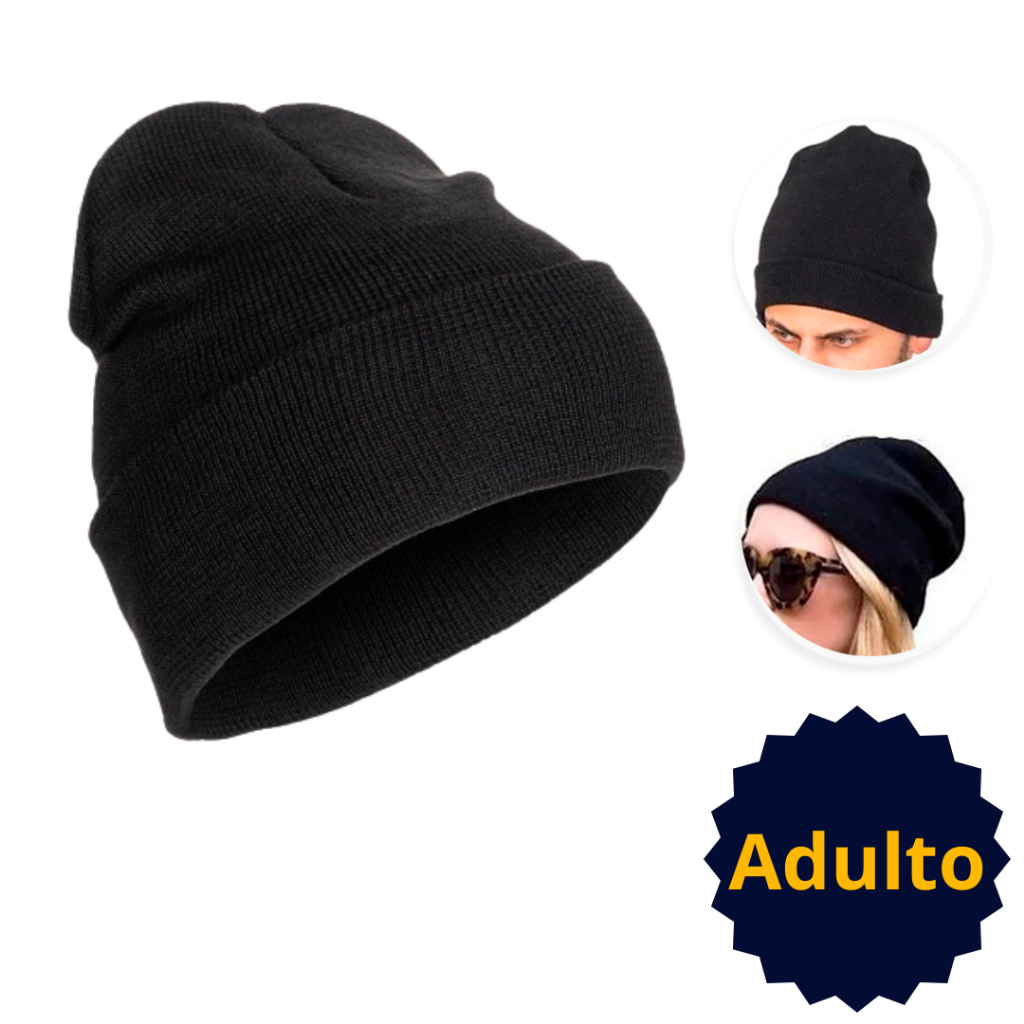 Touca De Frio Lisa Preta Gorro Inverno | Shopee Brasil