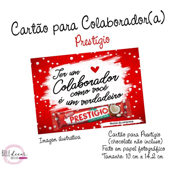 Cartão Prestígio para Colaborador(a) - "Ter um/uma colaborador ...