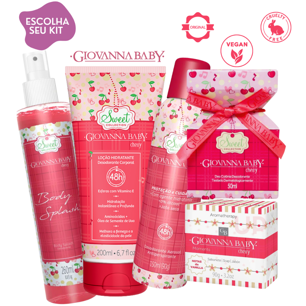 Kit GIovanna Baby Loção Hidratante + Desodorante Aerosol + Body Splash ...