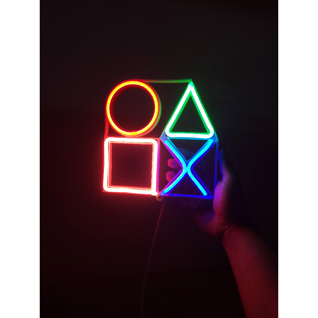 Luminária Led Neon - Gamer - Playstation - com 3 efeitos de luz ...