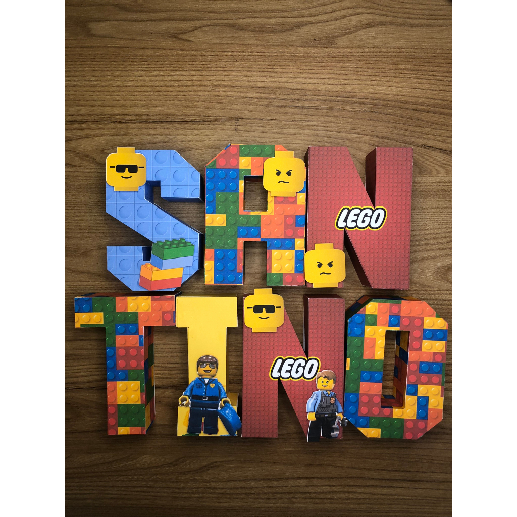 LETRA 3D no tema LEGO. Elaboramos em qualquer tema | Shopee Brasil