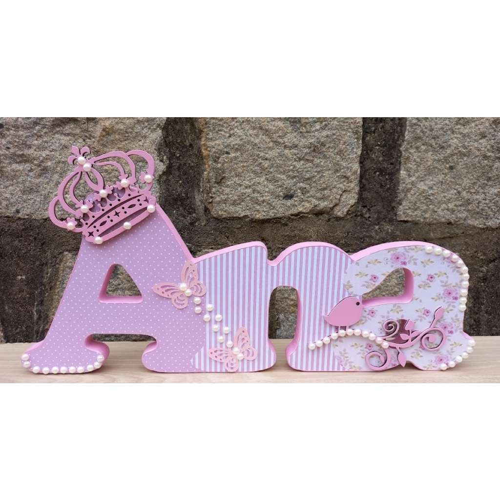 Ana tema jardim encantado - Nome em mdf personalizado - ANA - letras em ...