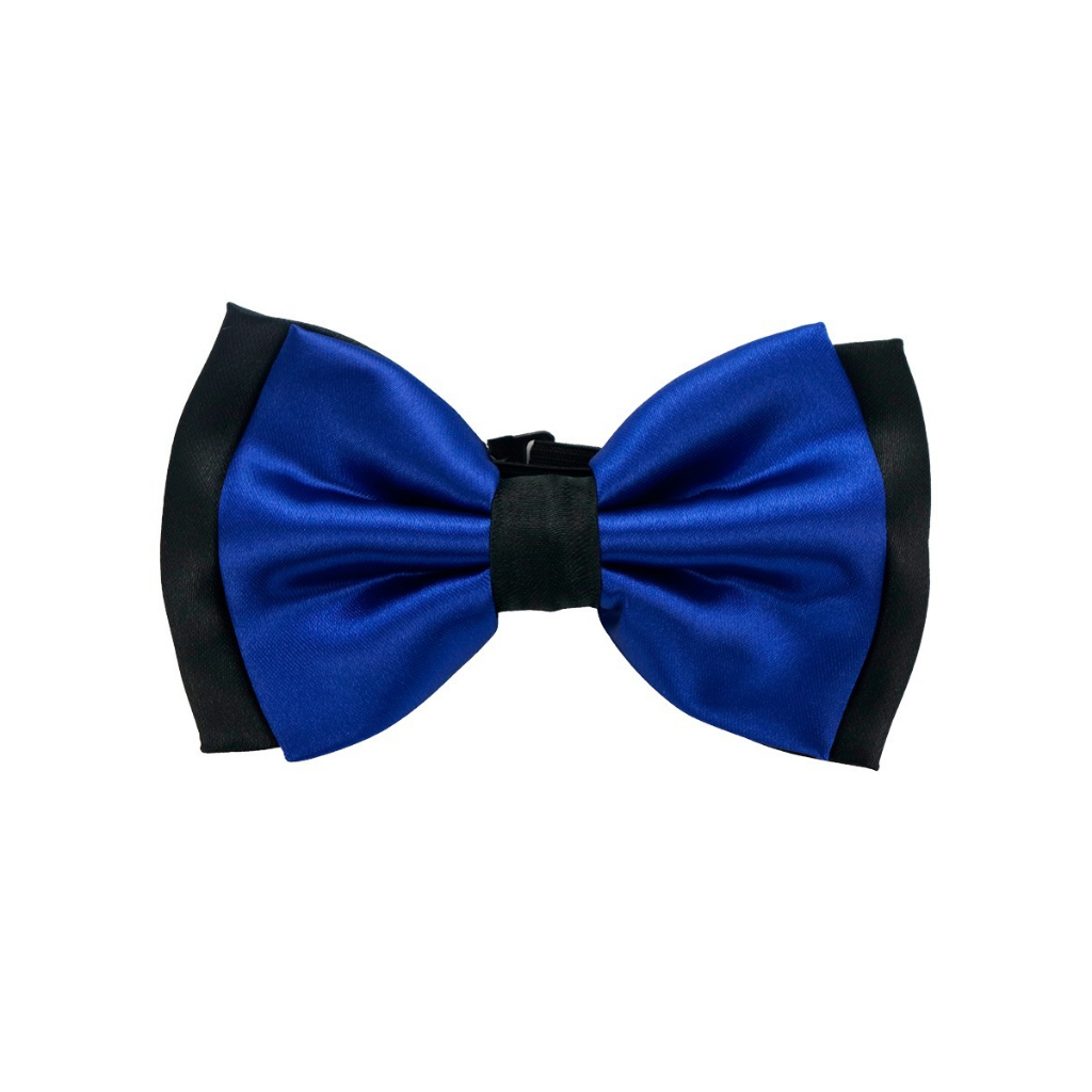 Gravata Borboleta Dupla Preto Com Azul Royal Adulto MP249 | Shopee Brasil