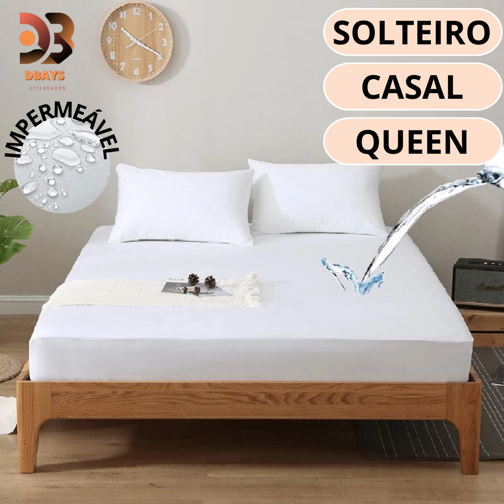 Capa de Colhão Impermeável Solteiro / Casal / Queen Grande Qualidade ...