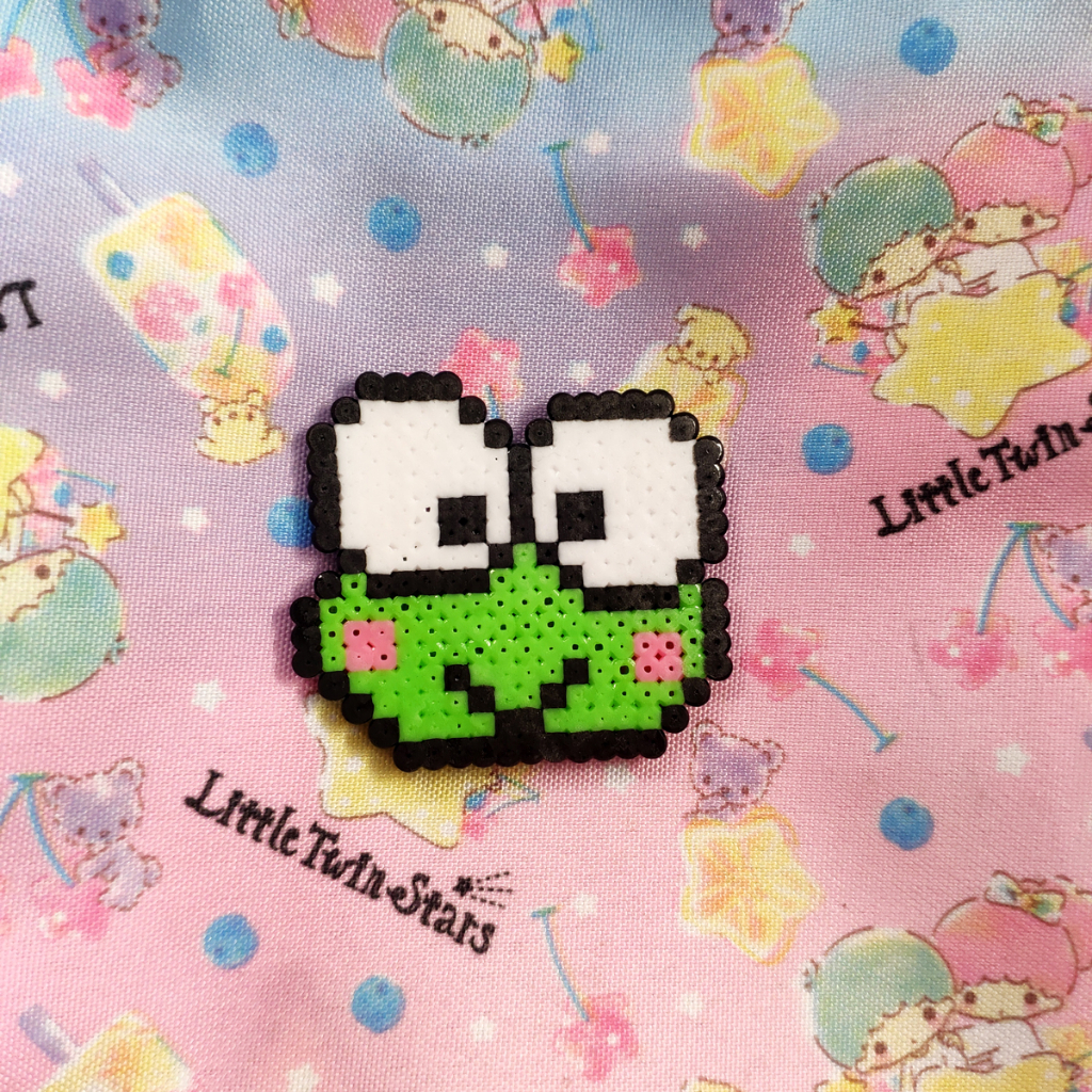 Brinco / Chaveiro Keroppi Sapinho - Sanrio / Pixel Art Hama Beads ...