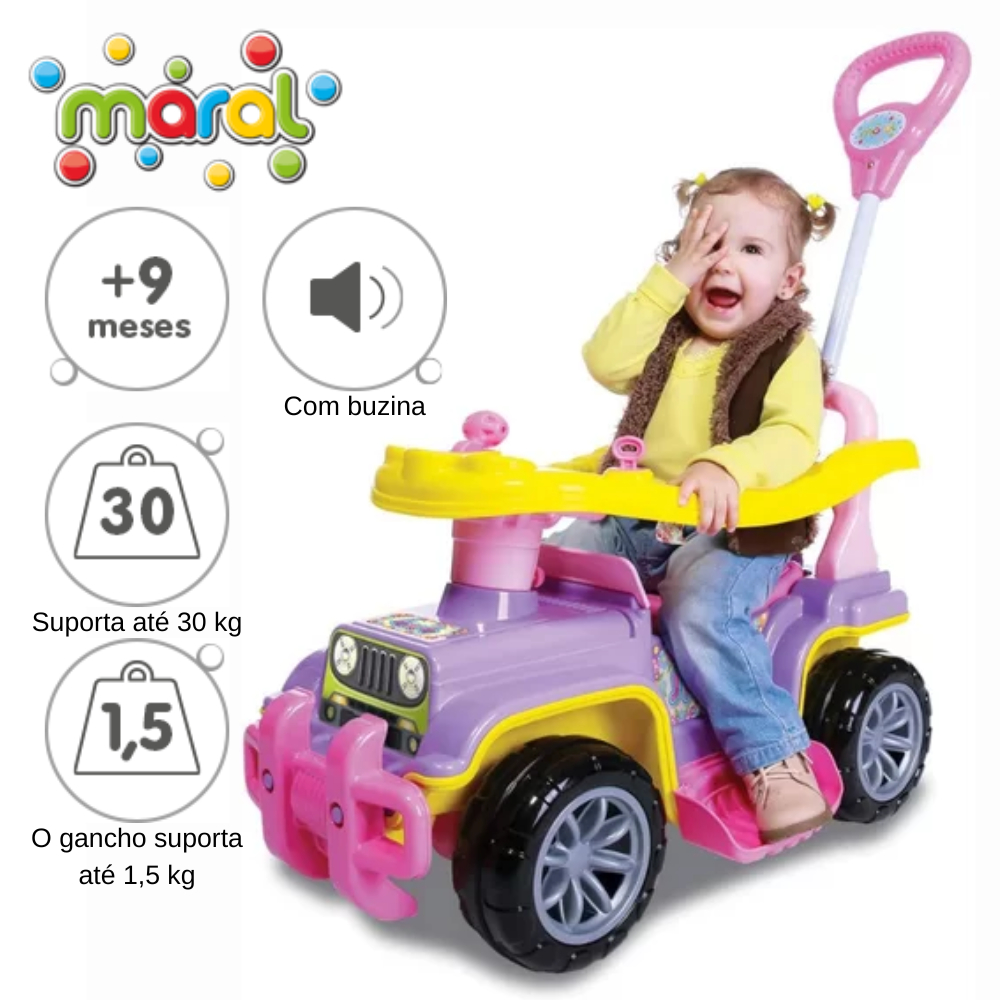 Carrinho Infantil De Passeio Com Empurrador Bebe Jip Jip Menina ...