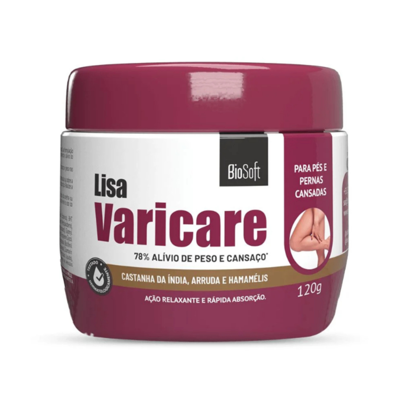 Creme Varicare Lisa para Varizes e Má Circulação 120g Biosoft | Shopee ...