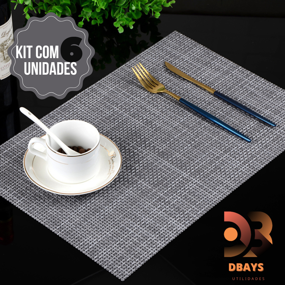 Kit Jogo Americano De Mesa 6 Lugares PVC | Shopee Brasil