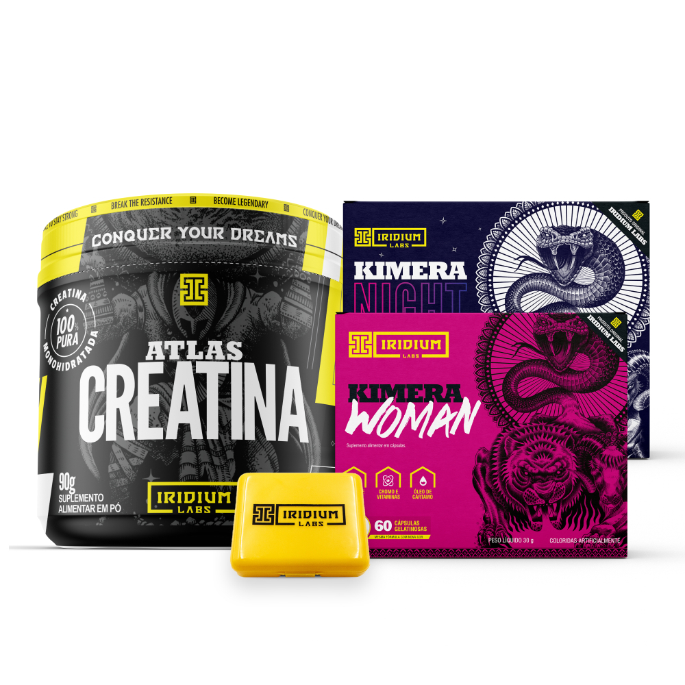 Kit Kimera Woman + Kimera night + Creatina 90g + Porta Caps | Shopee Brasil