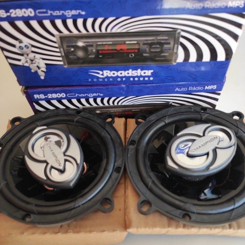 kit Aparelho Roadstar RS 2800 Mas Par Alto Falante 5 Polegadas 50 RMS | Shopee Brasil