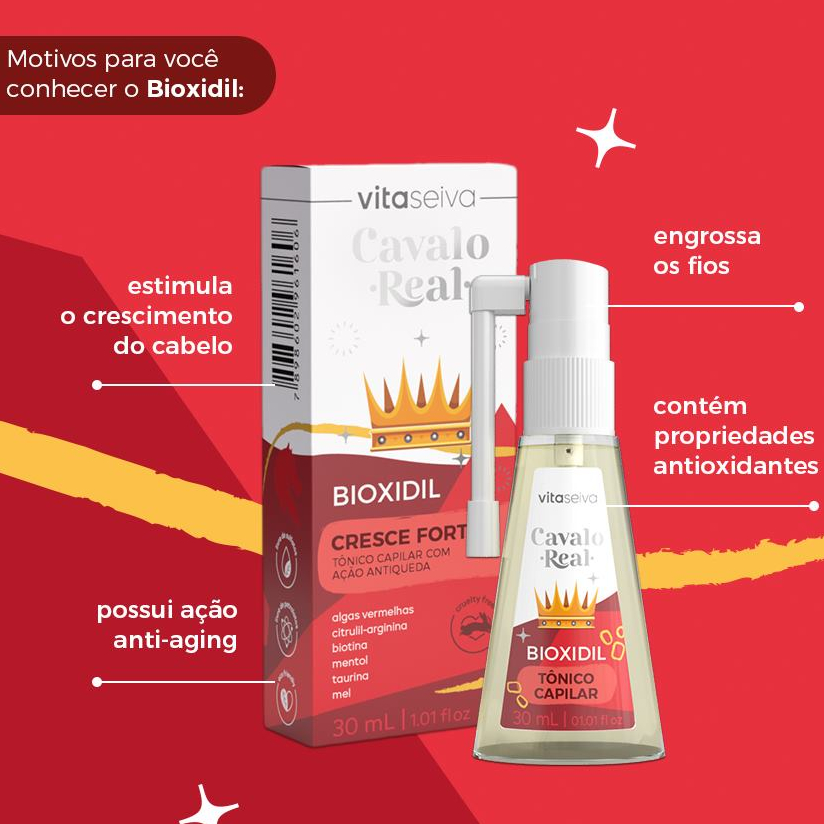 Bioxidil Tonico Crescimento Capilar Cresce Forte Cavalo Real | Shopee Brasil