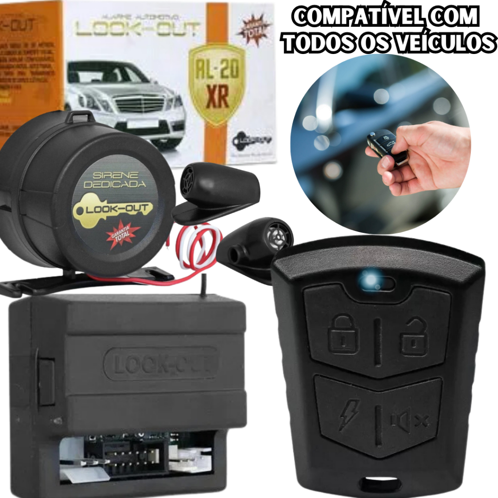 Kit Alarme Automotivo Veicular Universal Auto Trava Levanta Vidro Look ...