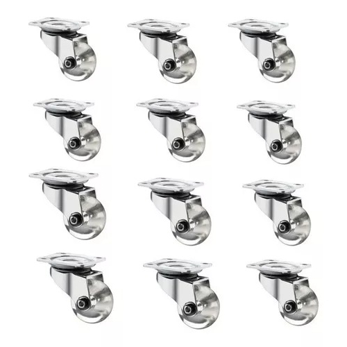 Kit 12 Rodas - Rodinhas Giratória 50mm De Silicone S/ Trava | Shopee Brasil