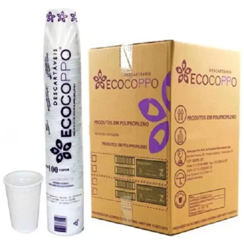 Copo Descartável 180ml Transparente Ecocoppo c/ 2500 unidades Para Festa Refrigerante Água e ...