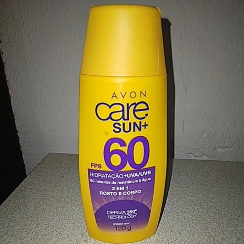 Protetor Solar Avon Care Sun 60 ou 30 Fps 2 em 1 Corpo e Rosto 120g | Shopee Brasil