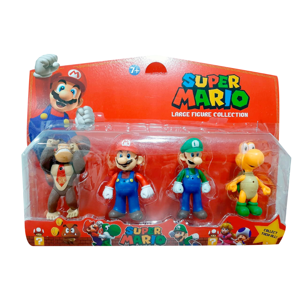Kit Bonecos Super Mario Yoshi Luigi Princesa koopa Browser Donkey Kong ...