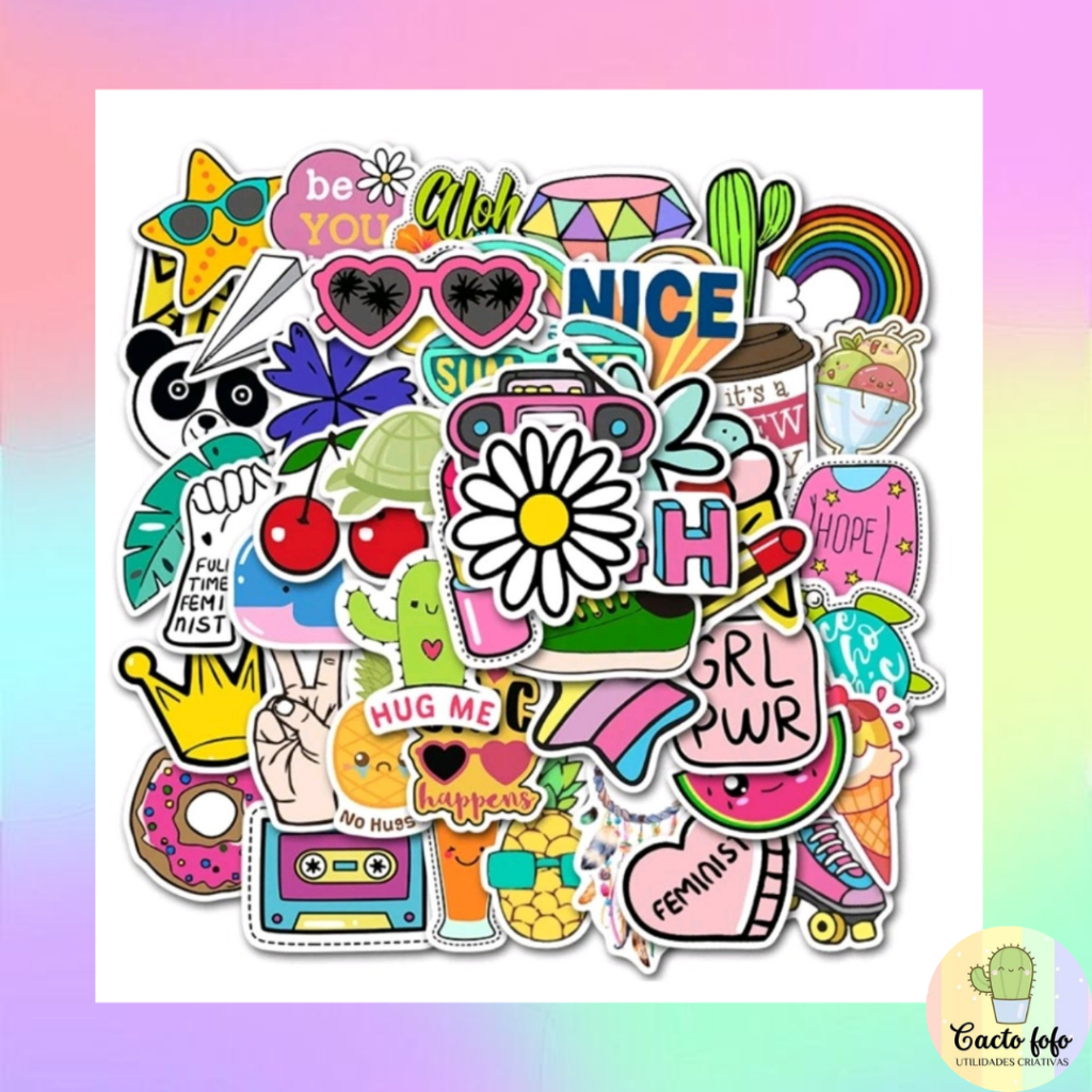 kit 15 Adesivos Diversos temas divertidos, alta qualidade. Perfeitos ...