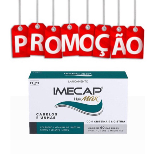 Imecap Hair Max c/ 60 Cabelos e Unhas ( ORIGINAL ) + Nota Fiscal ...