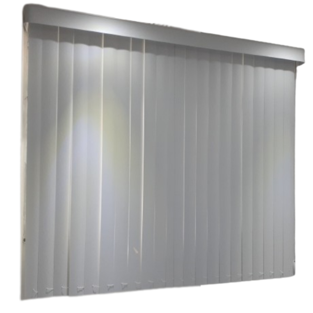 Cortina Persiana Pvc Branca Vertical corta Luz e Bando L 125 x A 1,15 ...