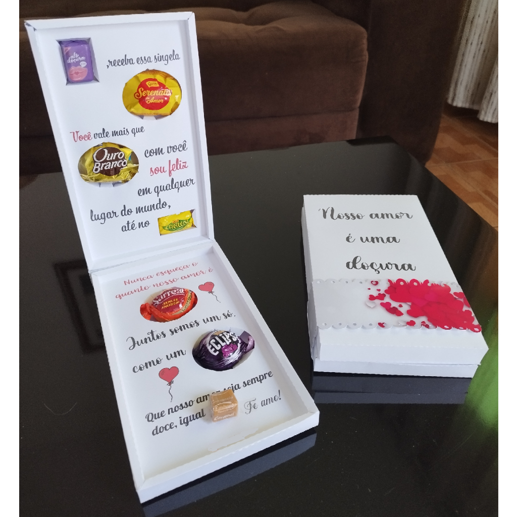 Caixa Doce Surpresa - com linda mensagem e chocolates - presente ...