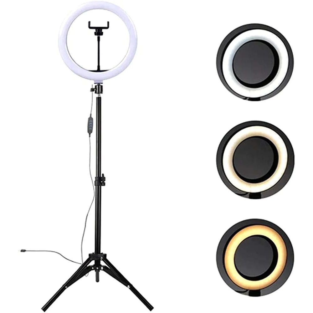 Ring light 12 polegadas com tripé 2.1m suporte para celular encaixe articulado | Shopee Brasil