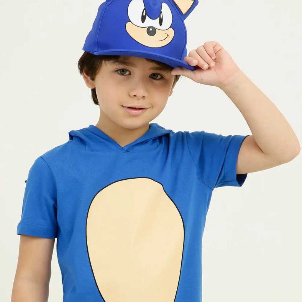 Bone Sonic Criança Menino Desenho Jogo Ajustavel Top Bn97 | Shopee Brasil