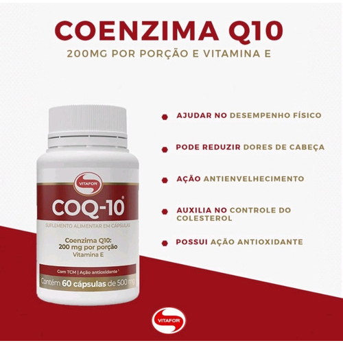 Coenzima Q10 - 60 cap (200mg p/ porção) - Vitafor | Shopee Brasil