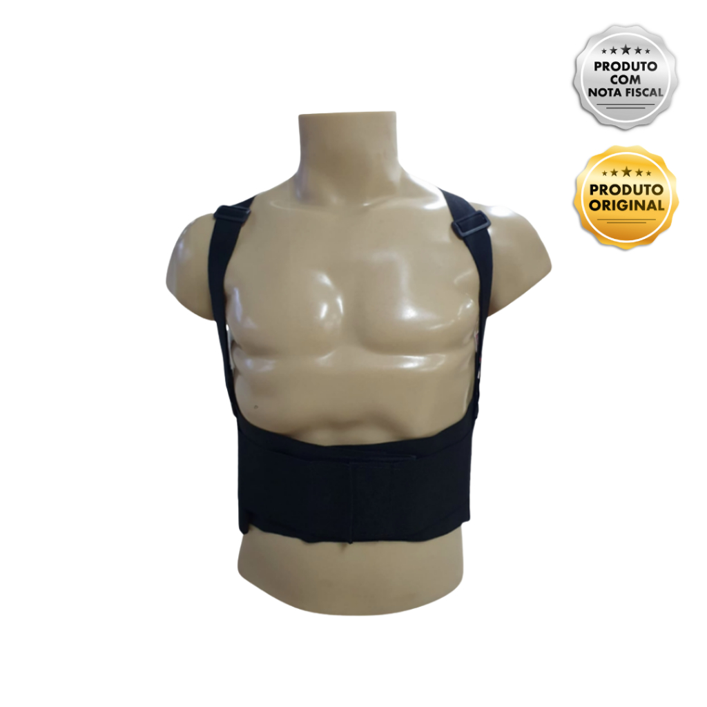 Cinta Colete Reforçada Corretor Postura Coluna Lombar Forte | Shopee Brasil