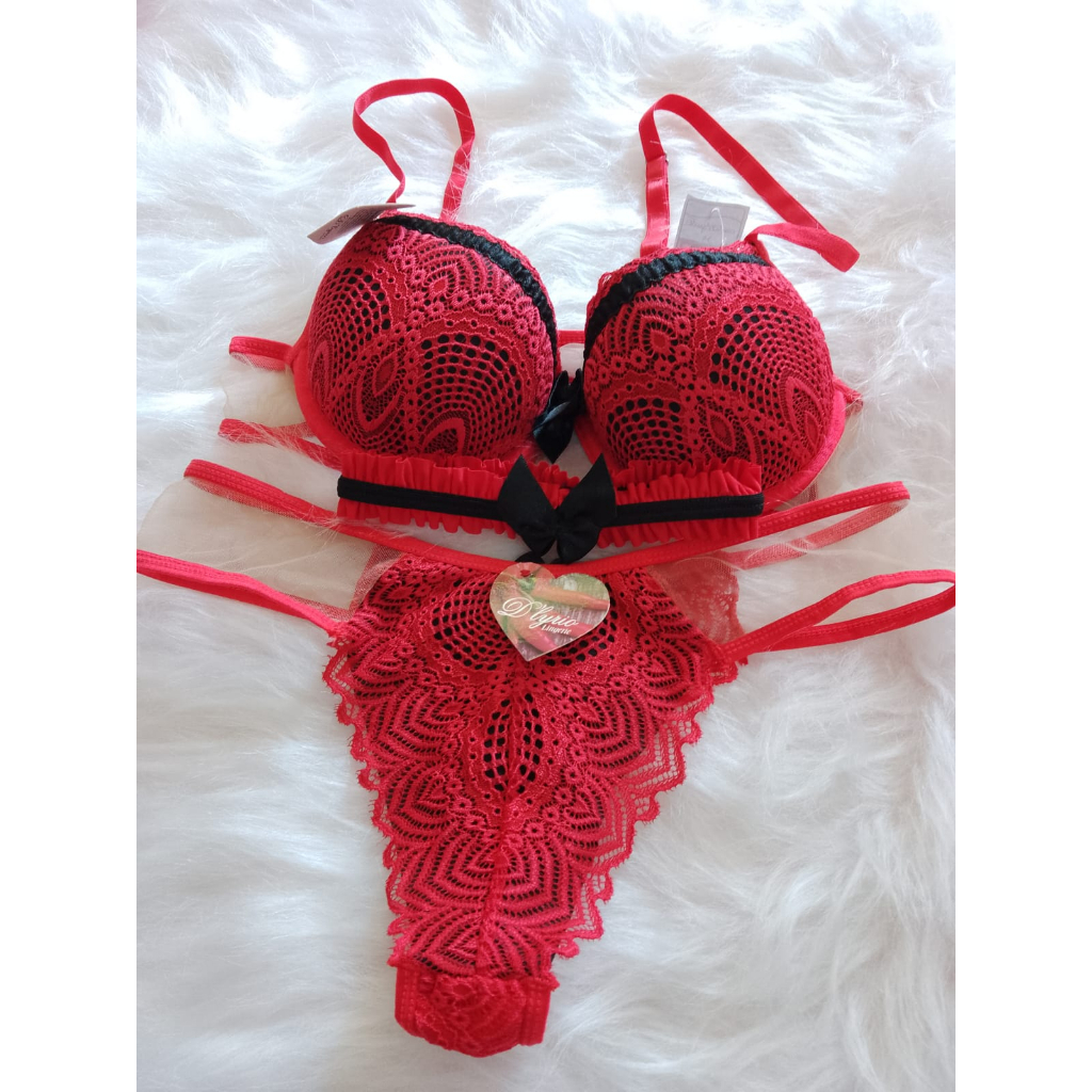 ingerie sutia com bojo e calcinha toda de renda - conjunto feminino ... ingerie sutia com bojo e calcinha toda de renda - conjunto feminino ...