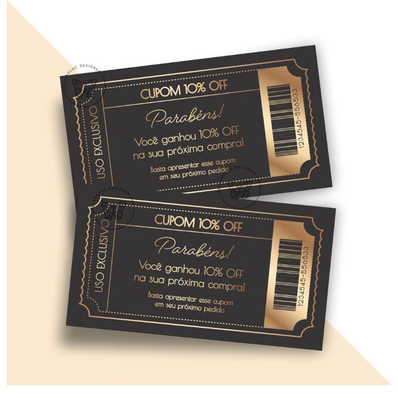 Mini cartão vale desconto 9x5cm, postal vale presente, ticket, mimo ...