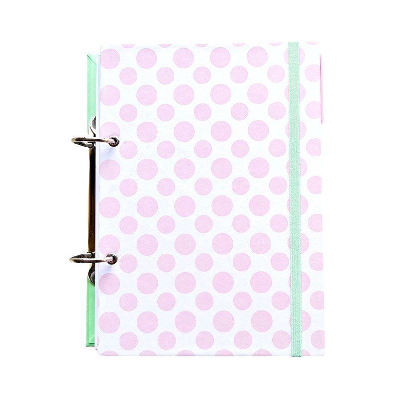 Fichário A5 caderno argolado Bolinhas Rosas | Shopee Brasil