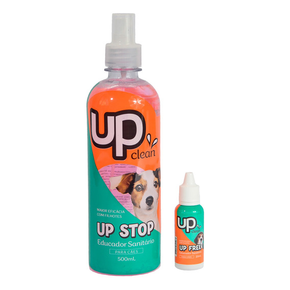 Kit Adestrador Xixi Stop + Xixi Aqui UP Clean 500 mL para Cães e Gatos ...