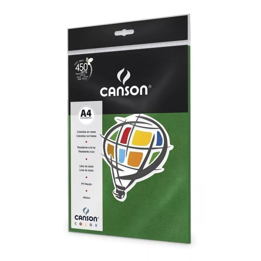 Papel Colorido Plus A4 Canson 120g 15 Folhas Verde Escuro | Shopee Brasil