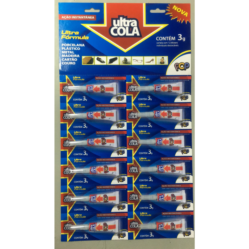 Cartela Ultra Cola Pop Bonder com 12 unidades | Shopee Brasil