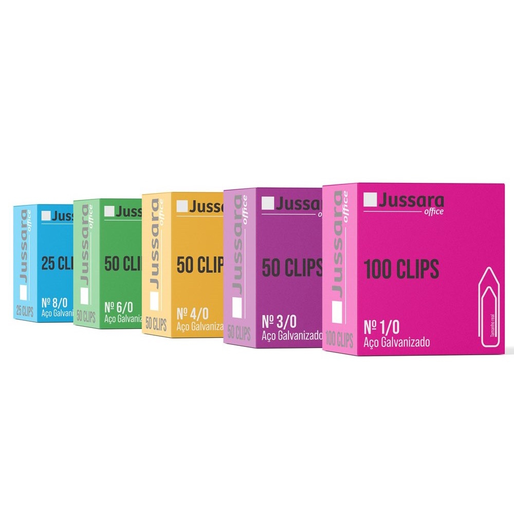 CLIPS GALVANIZADOS JUSSARA OFFICE VARIOS TAMANHOS | Shopee Brasil