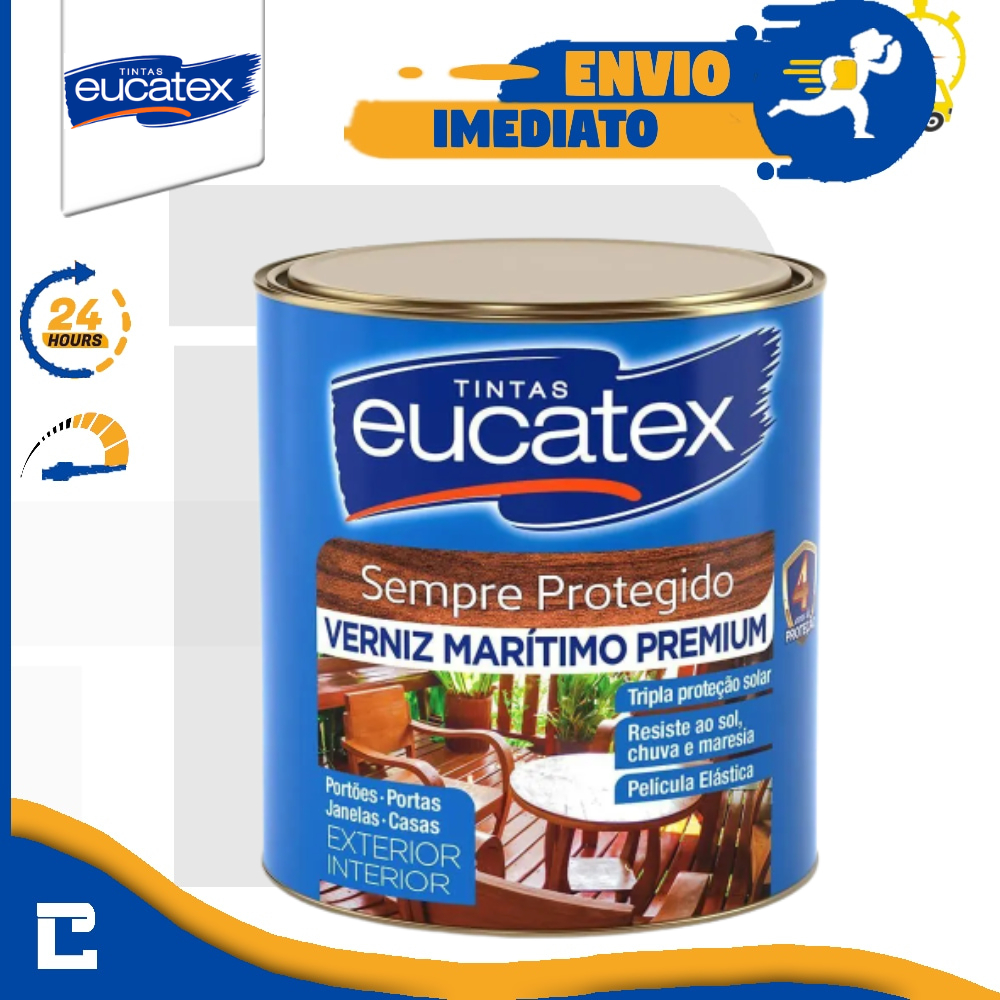 Verniz para Madeira Eucatex 225ml Marítimo Brilhante / Tingidor Mogno e ... Verniz para Madeira Eucatex 225ml Marítimo Brilhante / Tingidor Mogno e ...