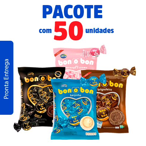 Chocolate Bombom Recheado Bon o Bon Arcor - Pacote 750gr C/50 unidades | Shopee Brasil