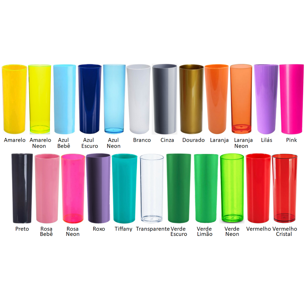 50 unidades Copos Long Drink 23 cores diferentes | Shopee Brasil