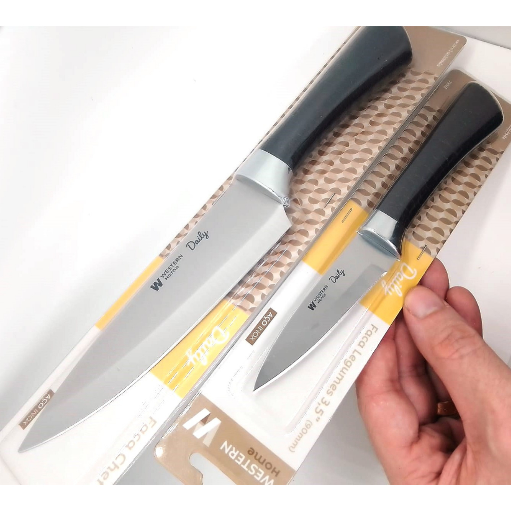 Jogo de Faca de Legume + Carne Inox 28 cm e 15 cm professional Western ...