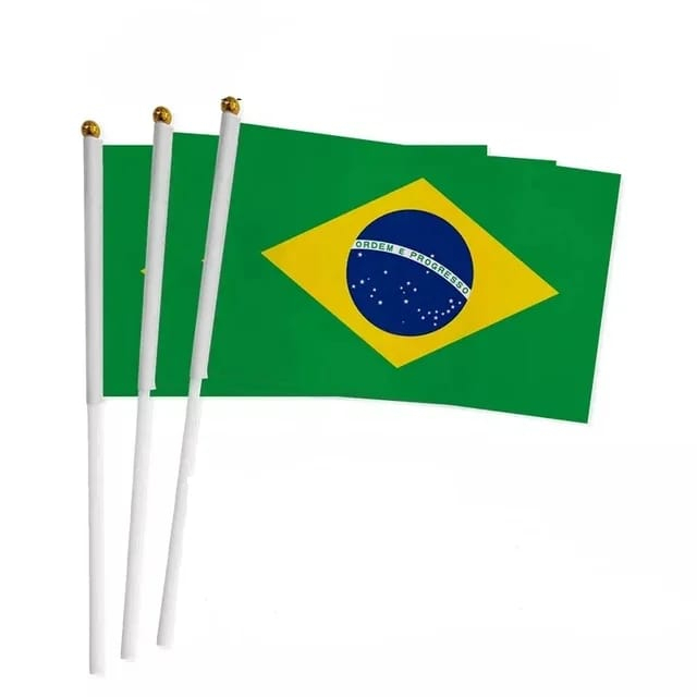 12peças 20x30CM Mini bandeiras de mão Bandeira Brasil Pacote | Shopee ...