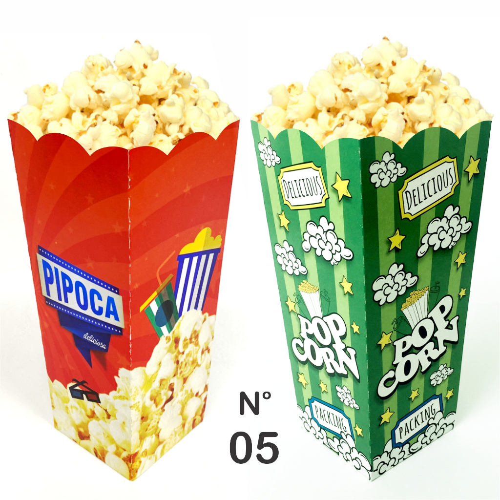 50 unid. Caixa Para Pipoca N° 05 Porção Batata chips Salgadinho grande ...