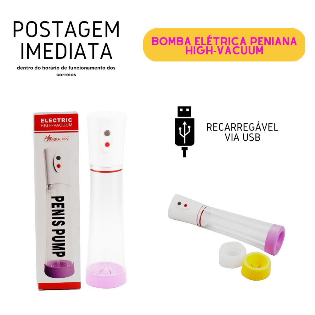 Bomba Peniana Eletrica Aumenta e Engrossa o Pênis Recarregavel com Masturbador Vagina em ...