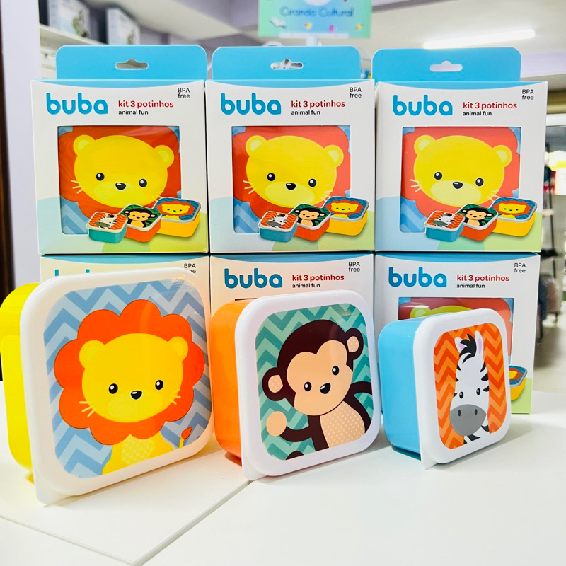 Conjunto 3 potes Buba potes para lancheira ou papinha kit potes ...