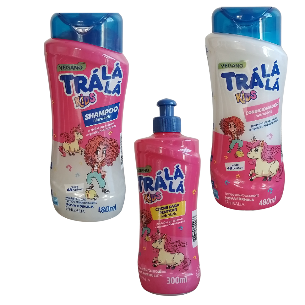 Kit Hidra Kids Tra Lá Lá - Shampoo + condicionador+Creme de pentear ...