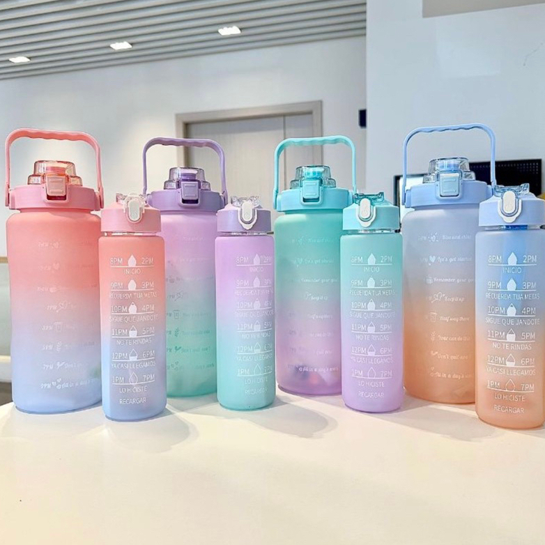 Garrafa de Água academia Squeeze Motivacional Com Adesivos 3d 2L, 1L e 300ML | Shopee Brasil