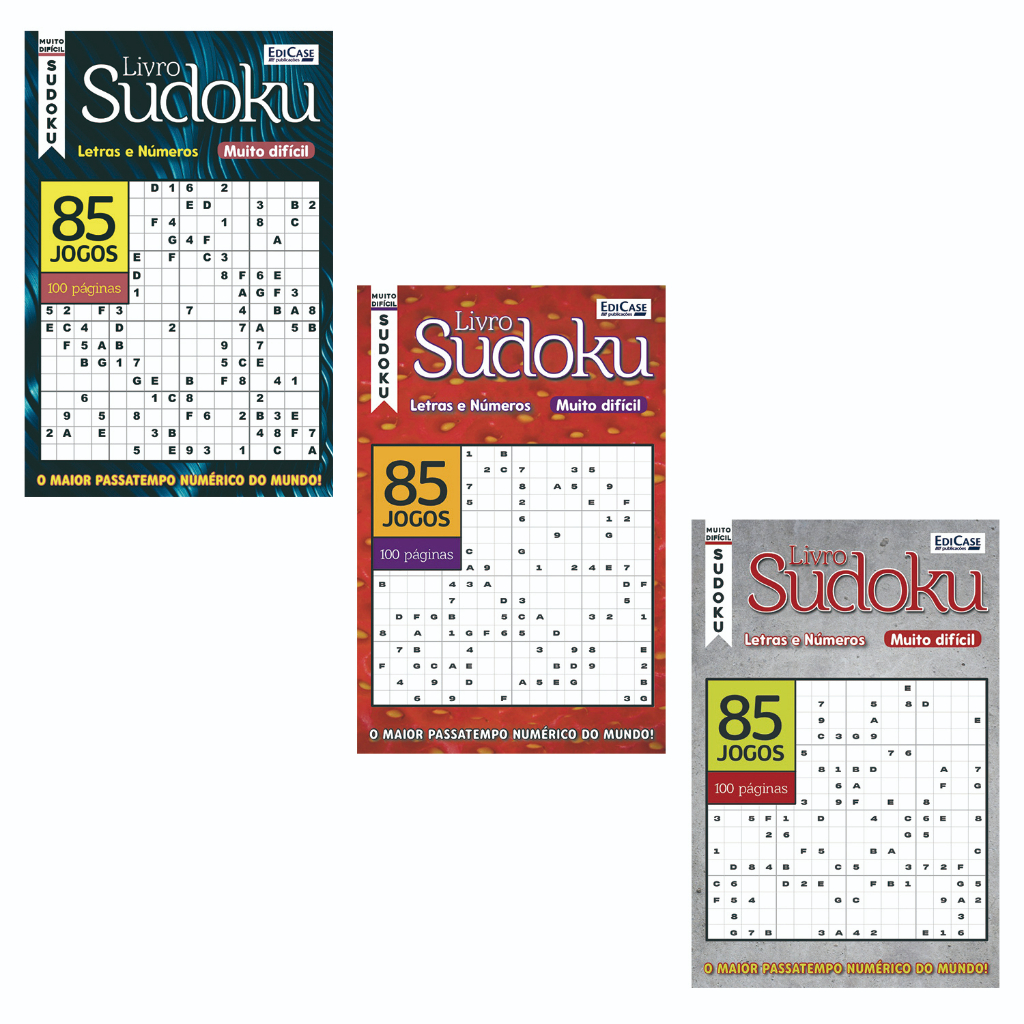 Kit 3 Livros Sudoku ed.02 - 300 págs. - Muito Difícil | Shopee Brasil