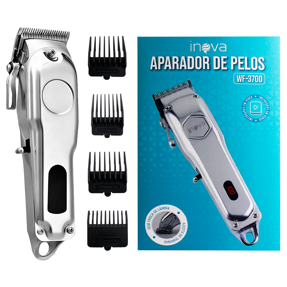 Máquina Cortador Cabelo Barbeador Sem Fio Profissional Maquininha Bivolt Inova | Shopee Brasil