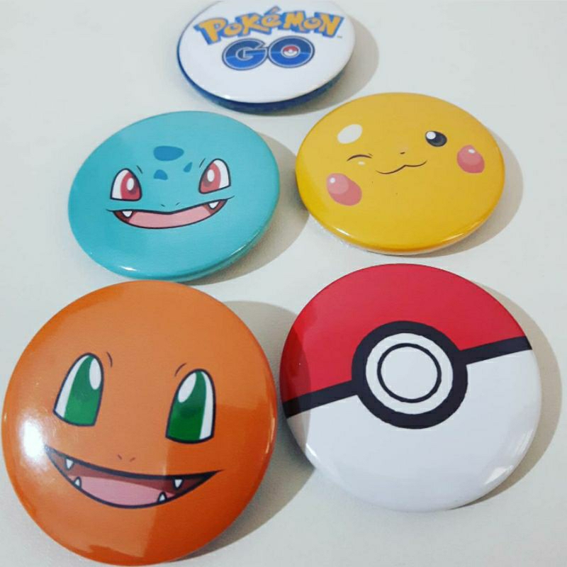 Kit 5 botons personalizados POKEMON GO, bottons POKEMON | Shopee Brasil